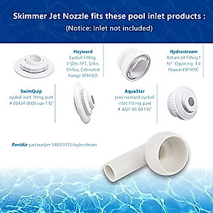 ChangTa Directional Pool Skimmer Jet Return Nozzle Compatible with Inside Most Swimming Pools Hydrostream Return Inlet Fitting Reduce Skimmer Net Maintenance Fits Pool Rakes Skimmers & Nets Parts