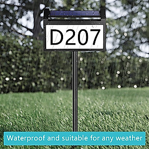 Address Sign, LIANYIPASS Solar House Numbers for Outside Modern Plaque Waterproof House Number Sign Lighted Up for Yard Driveway Street with Stakes