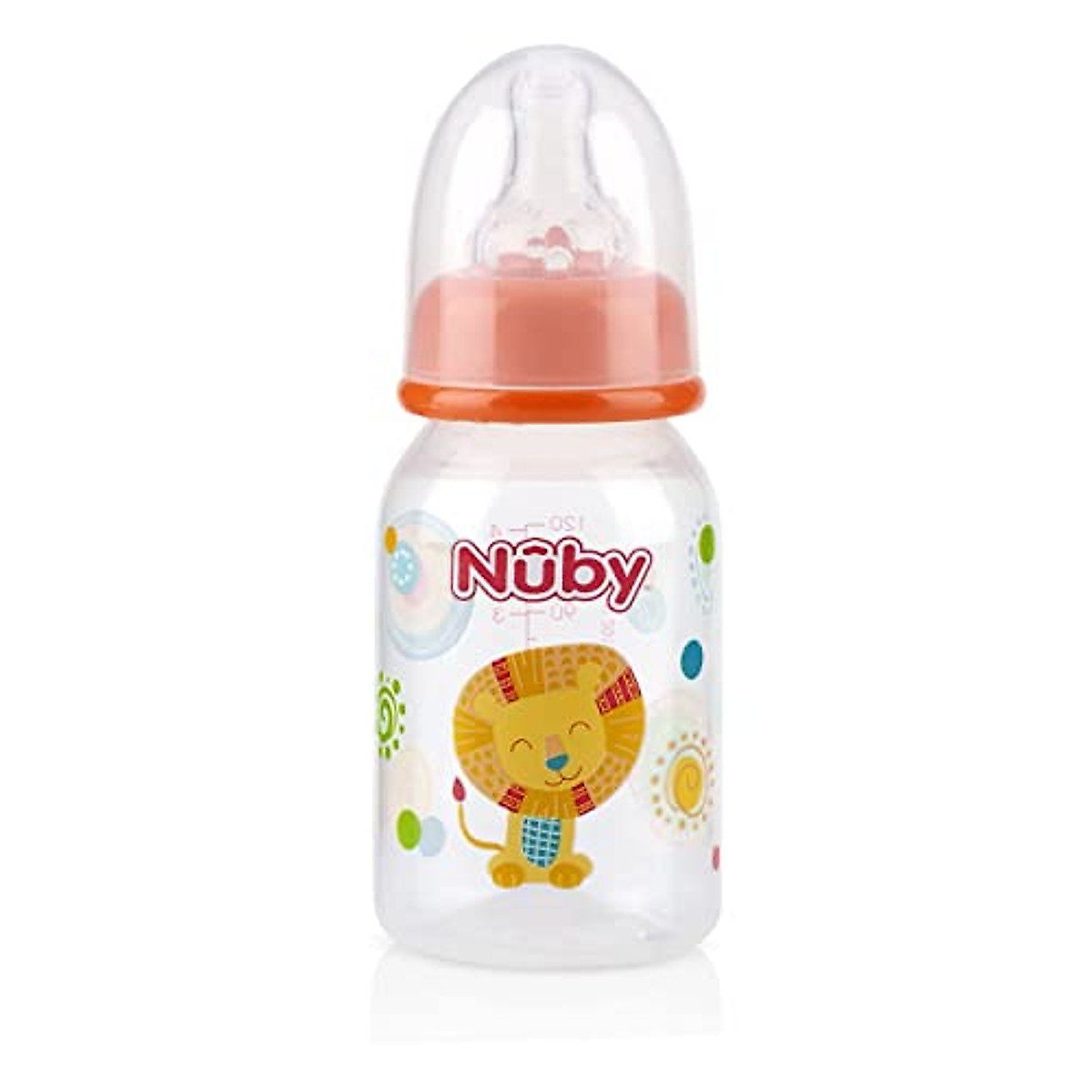 Nuby Printed Non-Drip Bottle, 4 Ounce, 1 Pack of 1 Bottle, Colors May Vary