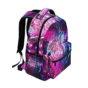 ZZKKO Universe Space Galaxy Star Comos Nebula Boys Girls School Computer Backpacks Book Bag Travel Hiking Camping Daypack