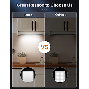 Wakodir 69 LED Under Cabinet Lighting, Motion Sensor Cabinet Light with 1800 mAh Battery, Wireless Rechargeable Night Light for Closet, Hallway, Stairs Cabinet, Kitchen, Wardrobe, Cupboard - 2 Pack