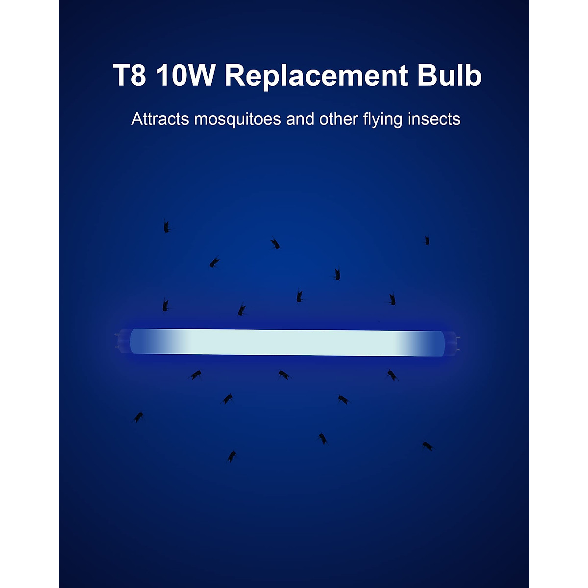 Bug Zapper Replacement Bulb Light Tube 10W for 20W Electronic Bug Zapper, T8 Bulbs for Indoor Outdoor Mosquito Zapper Lamp (4 Pack)