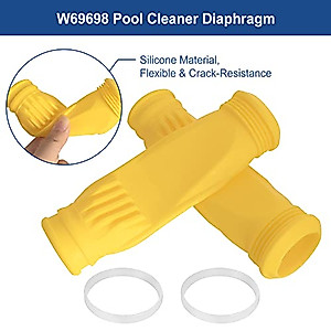 4 Pieces Pool Cleaner Replacements Include W70329 Finned Seal Disc Skirt & W69698 Pool Cleaner Diaphragms & W70327 Foot Pad Compatible with Zodiac Baracuda G2 G3 G4, Replace W72855 W69721 W46666