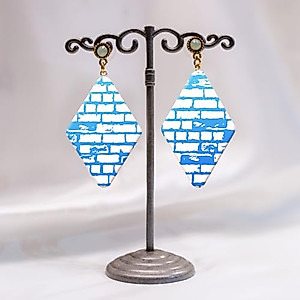 OLYCRAFT 4x5 Inch Brick Wall Pattern Clay Stencils Brick Silk Screen for Polymer Silk Screen Stencils Stone Wall Mesh Transfer Stencils Vintage Theme Mesh Stencil for Polymer Clay Jewelry Making