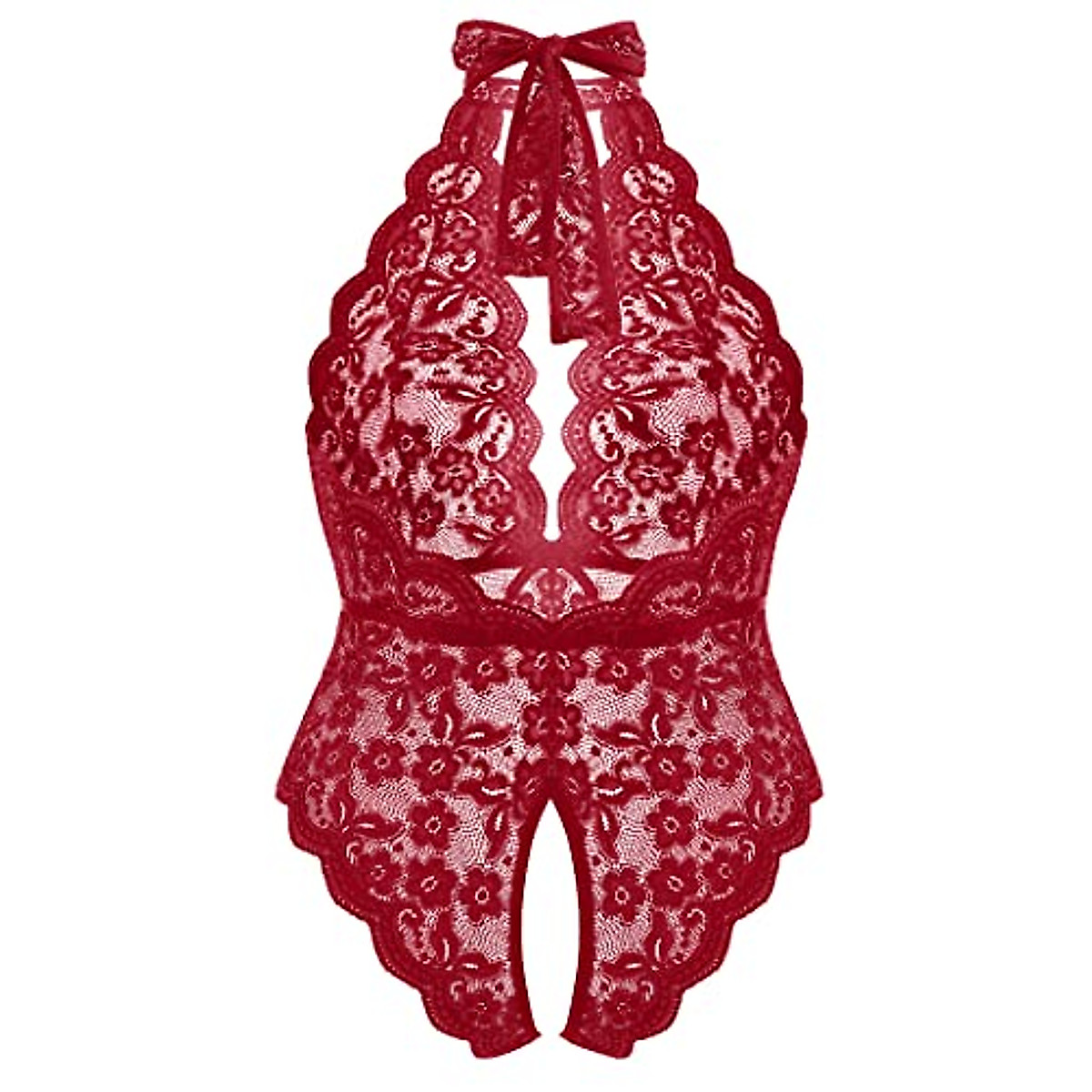 Avidlove Women Plus Size Lingerie Sexy Lace Bodysuit One Piece Babydoll Wine Red 22 Plus
