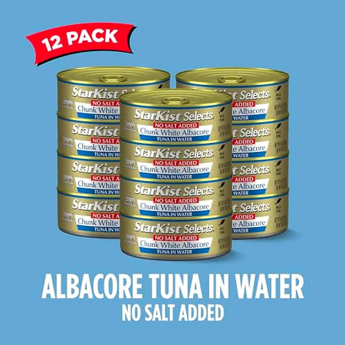 StarKist Selects No Salt Added Chunk White Albacore Tuna in Water - 4.5 oz Can (Pack of 12)