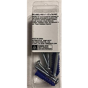 Everbilt #10-12 x 1-1/4" Blue Plastic Ribbed Plastic Anchor with Screws (7 Pack)