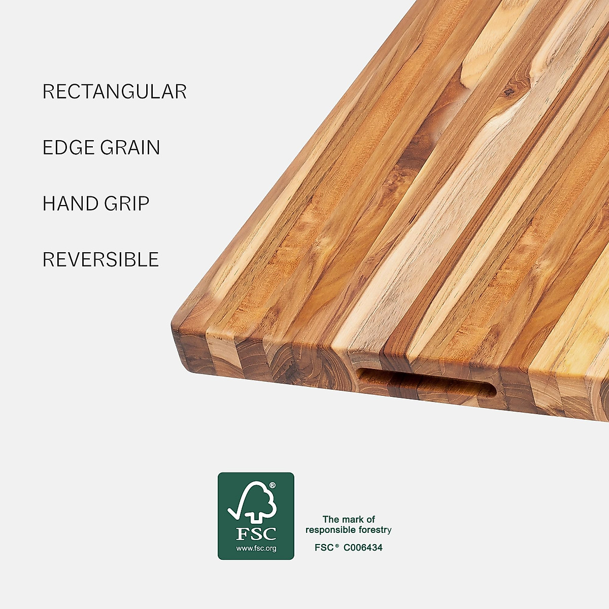 TeakHaus Edge Grain Carving Board w/Hand Grip (Rectangle) | 20" x 15" x 1.5"