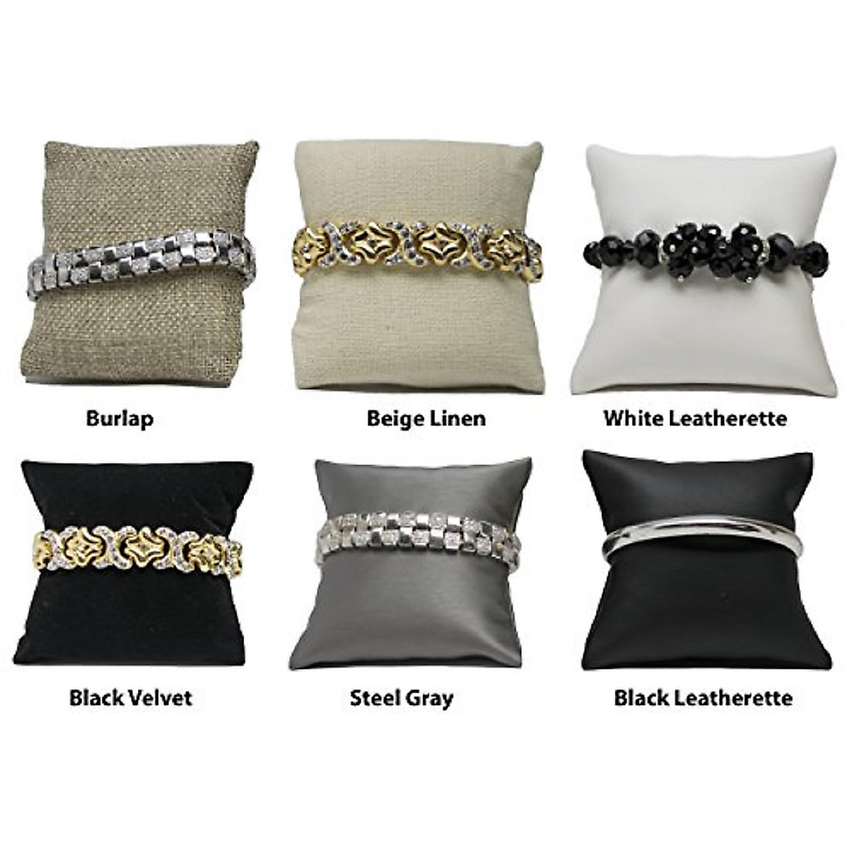 Novel Box Black Leatherette Jewelry Display Watch Pillow 5 Pack - Bracelet Pillows for Easy Care & Soft Protection - Watch Cushion for Birthday, Valentine’s Day & Wedding Gift Displays