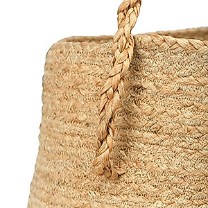 Creative Co-Op Hand-Woven Jute Handle Baskets, Natural