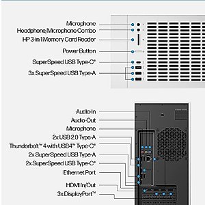 HP Envy Desktop Computer, 12th Intel i7-12700 Processor (12 Cores), GeForce RTX 3060 Ti 8G, 32GB RAM, 512GB SSD+ 1TB HDD, Windows 11 Pro, DisplayPort Thunderbolt USB-C, Ethernet, Silver, PCM