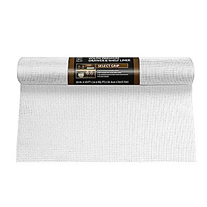 KOLOX 20 Inch Wide Shelf Liner,Non Slip Shelf Liner,20" x 10 Ft Non Adhesive Cabinet Drawer Liner,White Kitchen Cabinet Liner Non Slip Mat for Desks (White, 20" x 10')