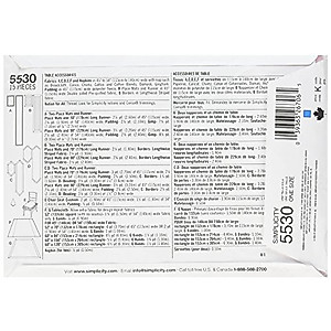 Simplicity Chair Cushions, Tablecloth, Place Mats, Runners, and Napkins Sewing Pattern Set, One Size