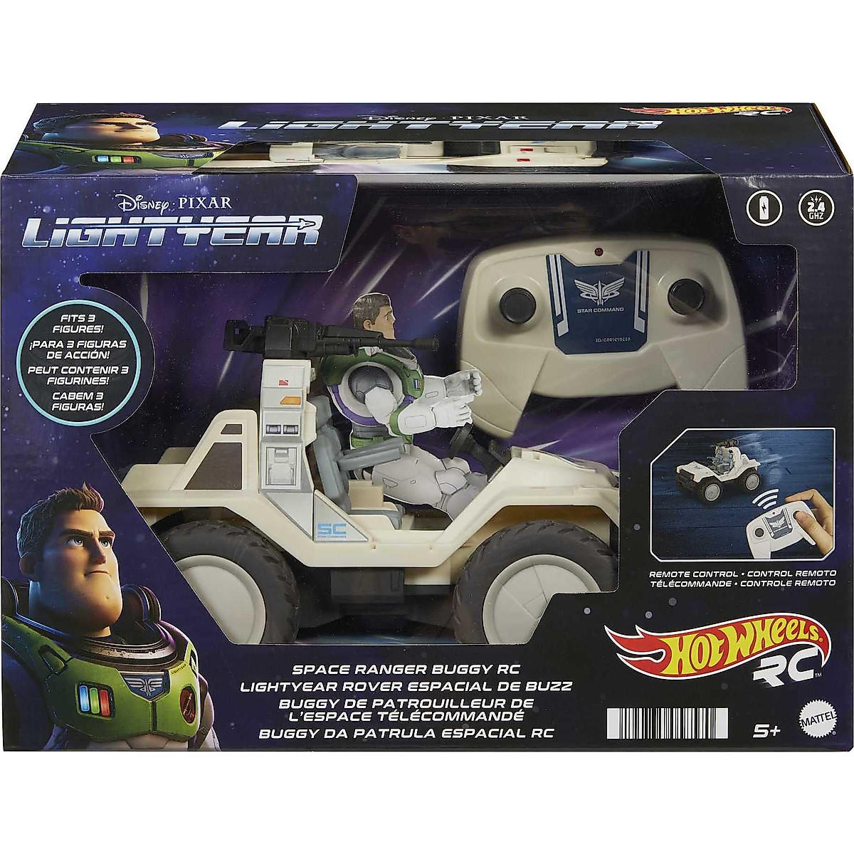 Hot Wheels Mattel Disney and Pixar RC, Remote-Control Lightyear Space Commander UTV for Collectors & Kids