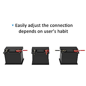 EDECOA 3 Gauge AWG 5 Feet Pure Copper Battery Cables Inverter Cables with Battery Terminals Connectors for Car, Power Inverter, RV, Boat