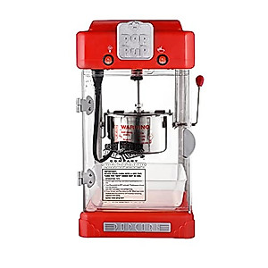 Great Northern Popcorn Company Pop Pup Countertop Popcorn Machine – Tabletop Popper Makes 1 Gallon – 2.5-Ounce Kettle, Catch Tray Warming Light & Scoop, Red (6074)