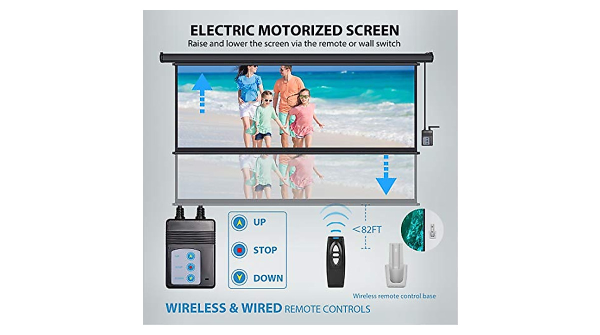 VIVOHOME 100 Inch Electric Projector Screen 4K Home Theater