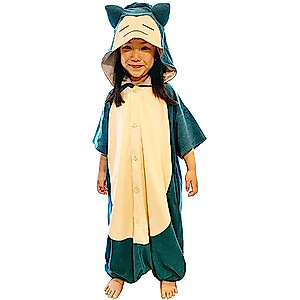 SAZAC Kigurumi - Pokemon - Snorlax - Summer Onesie Jumpsuit Halloween Costume - Kids Size (7-9 Year Old)