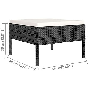 ZQQLVOO Patio Lounge Set with Cushions,Patio Furniture Sets,Patio Conversation Sets,Outdoor Furniture Sets,for Garden,Backyard,Outdoor,6 Piece Poly Rattan Black