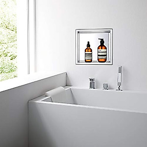 12“ X 12” DecoMust Stainless Steel Shower Niche Shelf Easy to Install, Perfect for Shampoo and Soap Storage