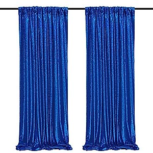 Navy Blue Sequin Backdrop 2 Panels 2ftx8ft Glitter Backdrop Curtains Birthday Party Decoration Photography Backgrounds Fabric Backdrop
