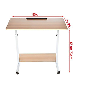 Toxz Household Office Desk Computer Task Table,Adjustable Height,Angle and Fold,Locking Casters,80CM 40CM,with Installation Tool(Ship from US!)