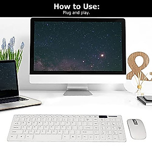 Wireless Keyboard Mouse Combo, Quick Response 1600dpi Gaming Keyboard for Home