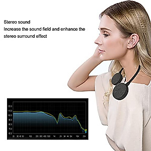 Diydeg Neckband Bluetooth Speaker, Portable HiFi Sound Stereo Neck Speaker Wireless Wearable Speaker with Microphone, Rechargeable Handsfree Wearable Speaker System for Home Sport Outdoor(Black)