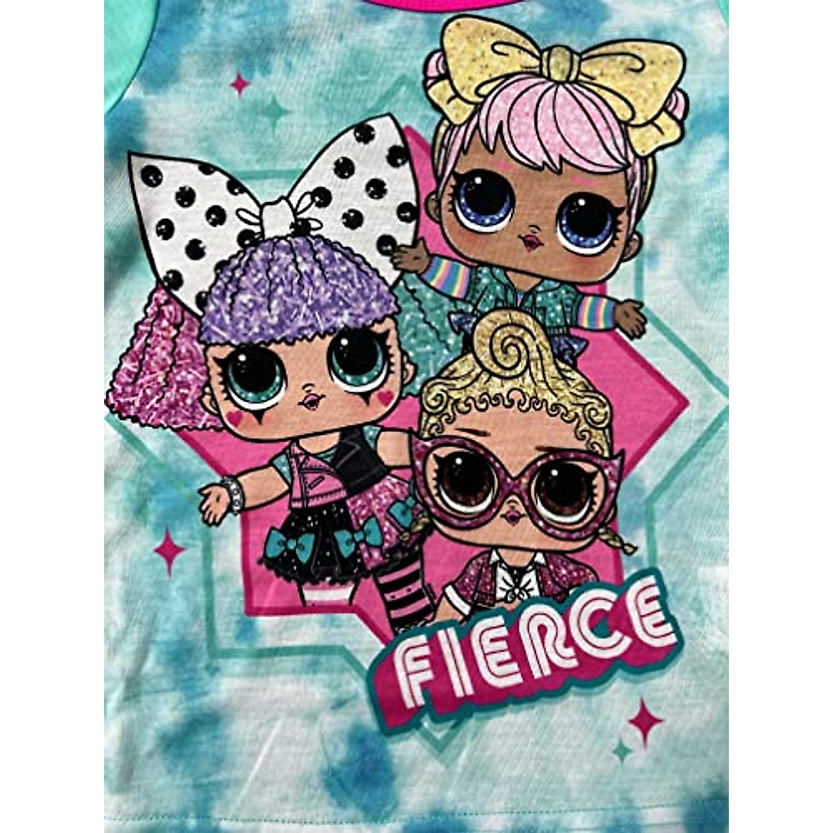 L.O.L. Surprise! Girls 2 Piece Pajama Set, Short Sleeve Shirt and Shorts Set (as1, numeric, numeric_6, regular, Fierce)
