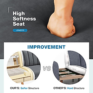 JOMEED 65" Velvet Loveseat Sofa,Modern Couch for Living Room,Futon Sofa Bed with Adjustable Backrest for Small Spaces,Dorm,Apartment