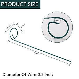 Plant Stake Support 14 Packs 16 Inches，Single Stem Stake Plant Cage Support Ring，Garden Single Stem Plant Stakes for Flowers Amaryllis Orchid Lily Rose Tomatoes…