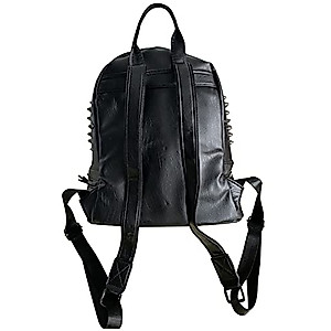 Women Skull Backpack Rivet Studded Fashion Daypack Gothic Purse Tassel Zipper (Slivet Round Rivet)