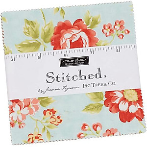 Moda Fabrics Stitched Charm Pack by Joanna Figueroa; 42-5'' Precut Fabric Quilt Squares