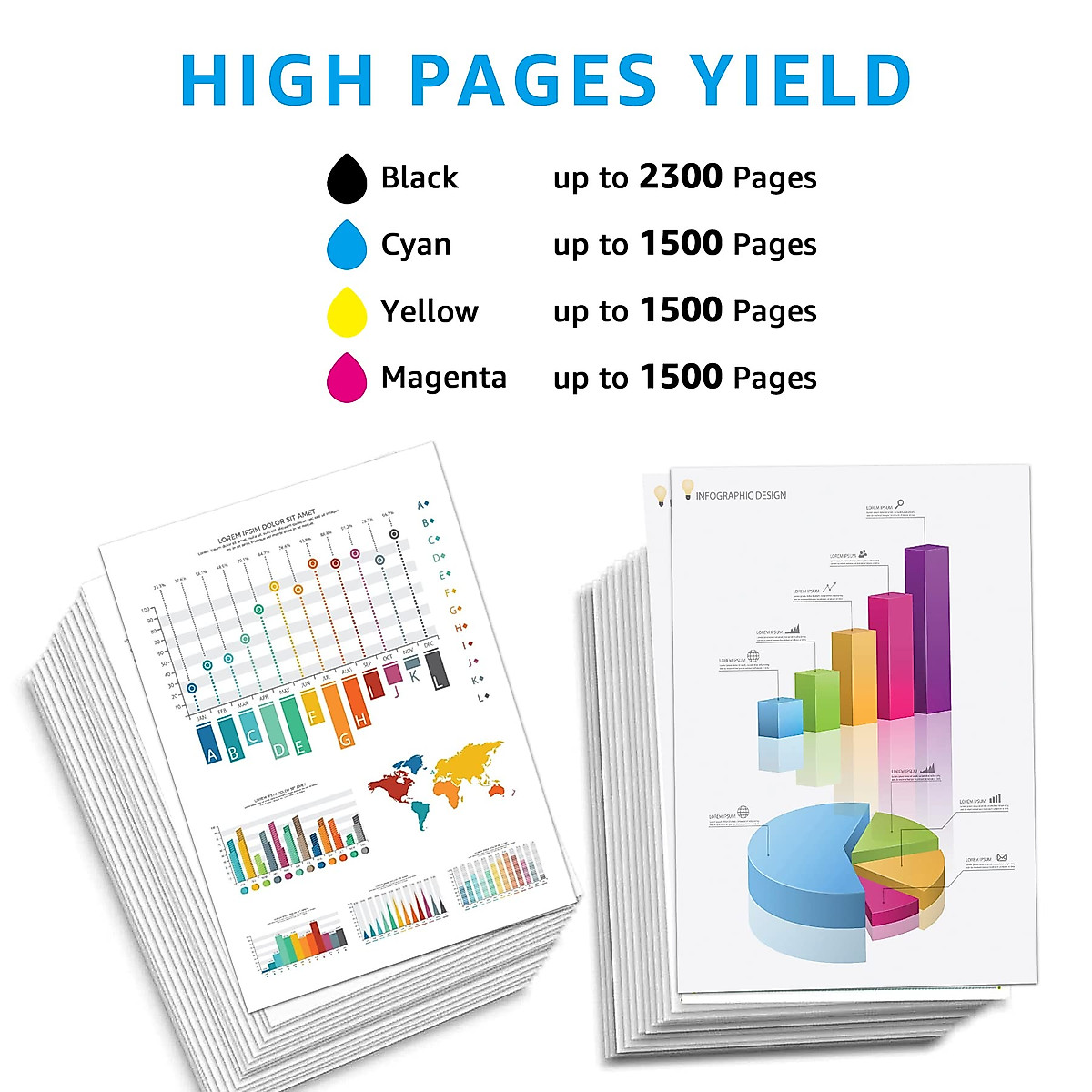 950XL 951XL Remanufactured Ink Cartridge for HP 950 951 XL High Yield Compatible with OfficeJet Pro 8600 8610 8615 8620 8625 8630 8100 276dw 251dw (Black, Cyan, Magenta, Yellow, 4XL Combo Pack)