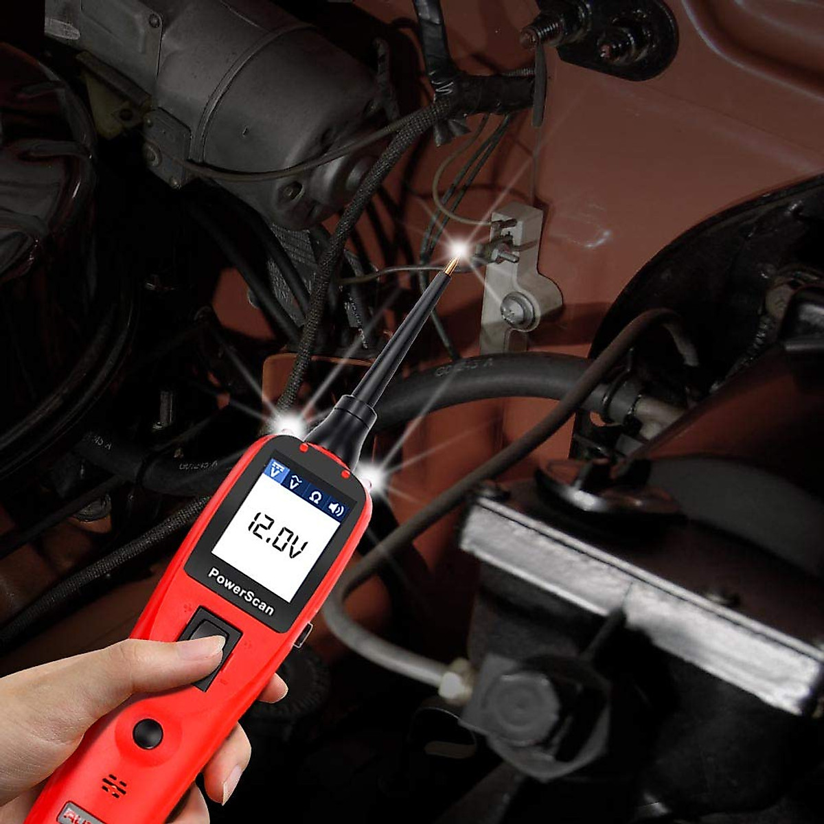 Autel Automotive Circuit Tester, PowerScan PS100 Circuit Probe, Car Electrical System Diagnosis Test Tool Voltmeter Red