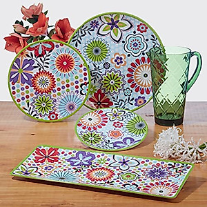 Certified International Carnaby Melamine 2 Piece Platter Set, Multicolor, Large