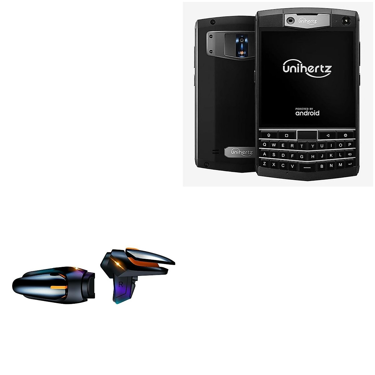 BoxWave Gaming Gear Compatible with Unihertz Titan - Touchscreen QuickTrigger Auto, Trigger Buttons Autofire Gaming Mobile FPS - Jet Black
