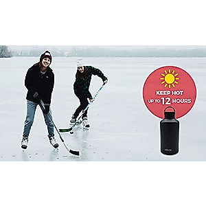 Insulated Water Bottle with Wide Mouth Lid Stainless Steel Double Wall Vacuum Hot/Cold Water Bottle 64oz (Picture)