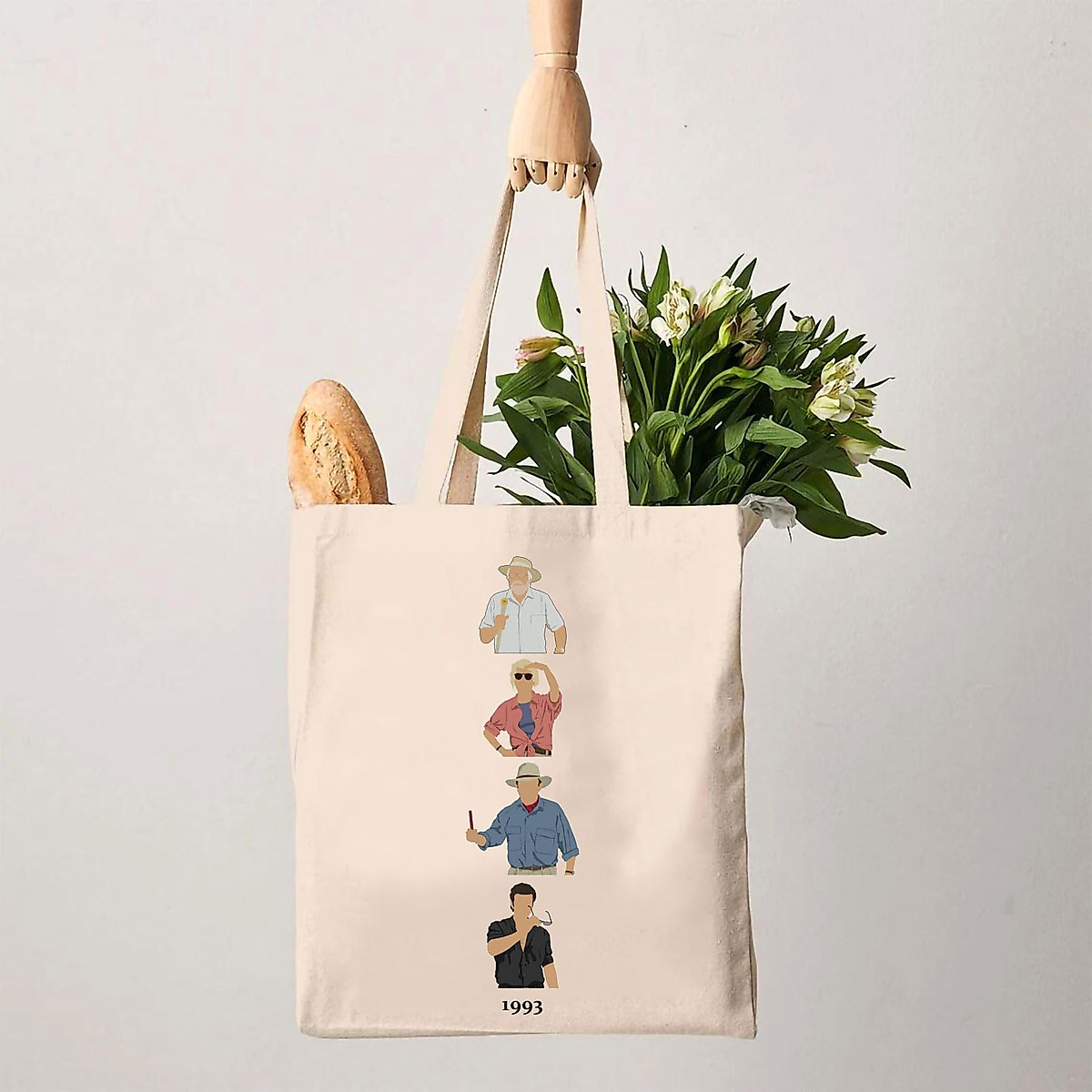 G2TUP Dinosaur Movie Inspired Gift Dinosaur Movie 1993 Movie Character Tote Bag Dinosaur Lover Handbag Jurassic Series Merch (Dinosaur Movie 1993 Movie Character TB)