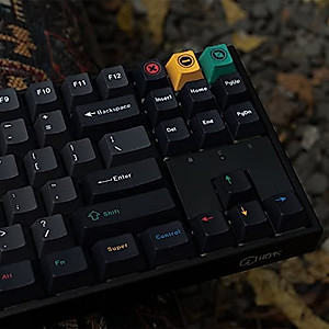 PBT Black Gray Keycaps 153 Keys Cherry Profile Custom ISO ANSI Keyboard Keycap Set for 60% 65% 70% 75% Cherry Gateron MX Switches Mechanical Keyboards