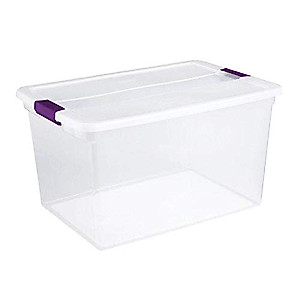 Sterilite 66 Quart Clear Latch Lid Storage Container Tote, 12 Pack, and 15 Quart Clear Latch Lid Storage Container Tote, 12 Pack for Home Organization