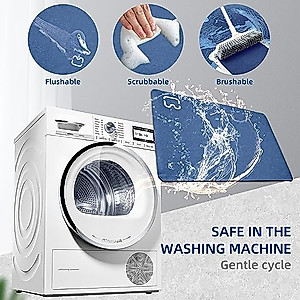 GHFSDO Diatomaceous Earth Bath mat Bathtub mat Fast Drying Non-Slip Shower Mat Bath Stone Mat Super Absorbent Bathroom Floor Mat, Machine Washable, Rectangle (15.7" x 23.6", Black)