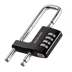Combination Lock,4 Digit Combination Lock 3/8Inch Long Shackle Outdoor Waterproof Padlock for School Locker, Gym Locker, Hasp Storage, Fence, Gate, Cooler, Case (Black, 1 Pack)