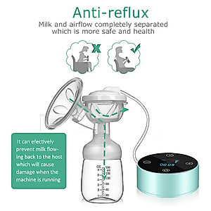 MUOCOBU Electric Breast Pump, Breast Pump Electric Breastfeeding Pump 3 Modes 10 Levels Dual Rechargeable Nursing Double Breast Milk Pump Massage with Touchscreen LED BPA Free