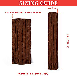 CHICZÈLE Leg Warmers for Women Girls 80s Ribbed Knit Brown Leg Warmer Womens Fall Winter Sports Casual Party Accessories