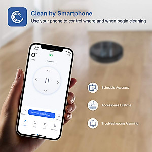 Coredy R580 Robot Vacuum Cleaner, Wi-Fi, App Controls, Work with Alexa, Sweep and Mop, 2000pa Strong Suction, Virtual Boundary Supported, Slim, Quiet Robotic Vacuum Cleaner Cleans Hard Floor to Carpet