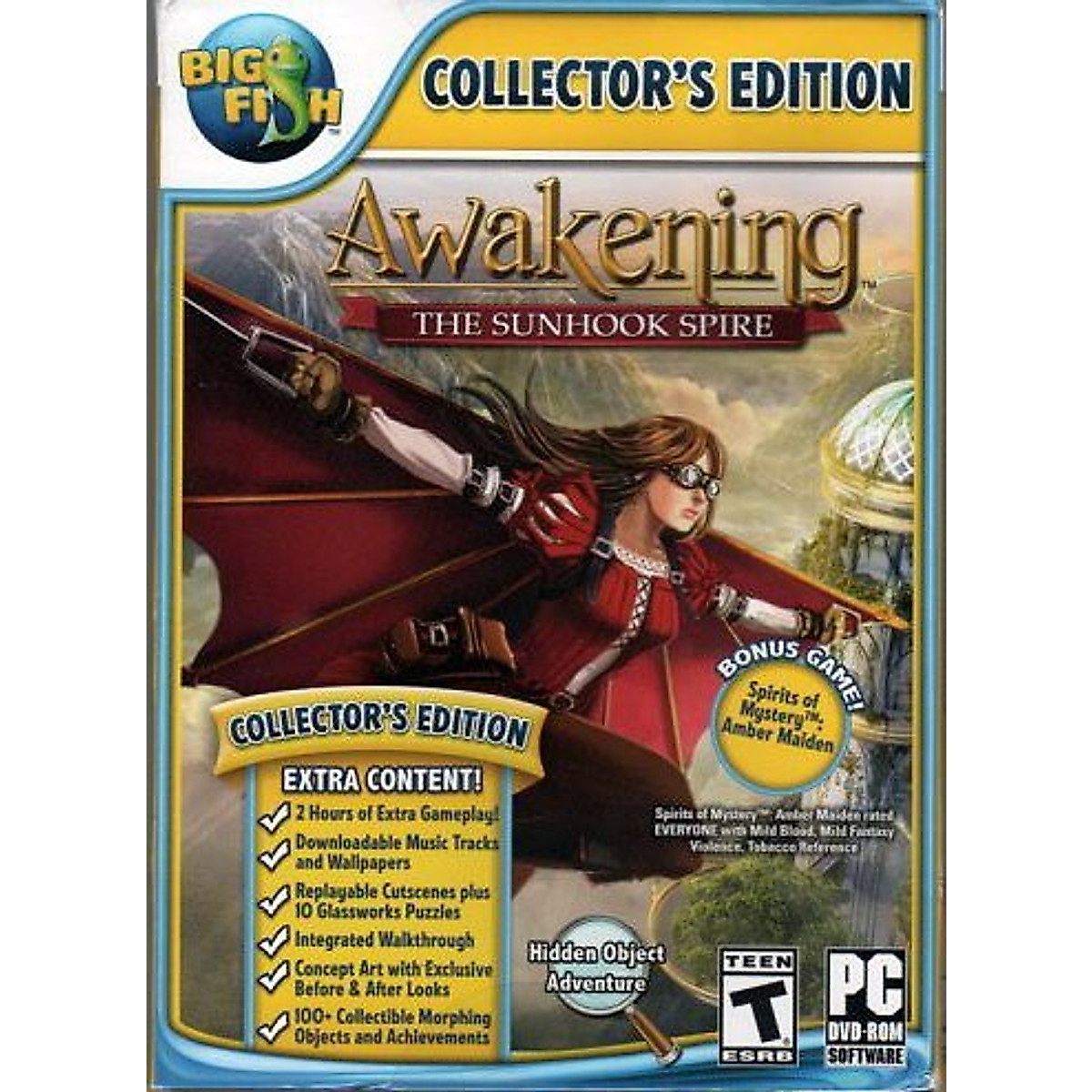 AWAKENING THE SUNHOOK SPIRE Collectors Edition Hidden Object PC game DVD-ROM + Bonus!