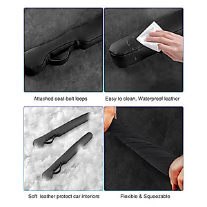 Homaupt Leather Car Seat Gap Filler Universal for Car Truck SUV to Block The Gap Between Seat and Console Stop Things from Dropping 2 Packs Black