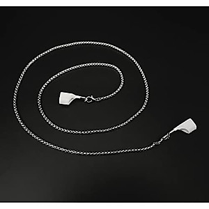 Airpod Strap Necklace Holder Magnetic, Anti-Lost Stainless Steel Lanyard Cord for Neck Compatible with AirPods 1/2/Pro (Silver Chain)