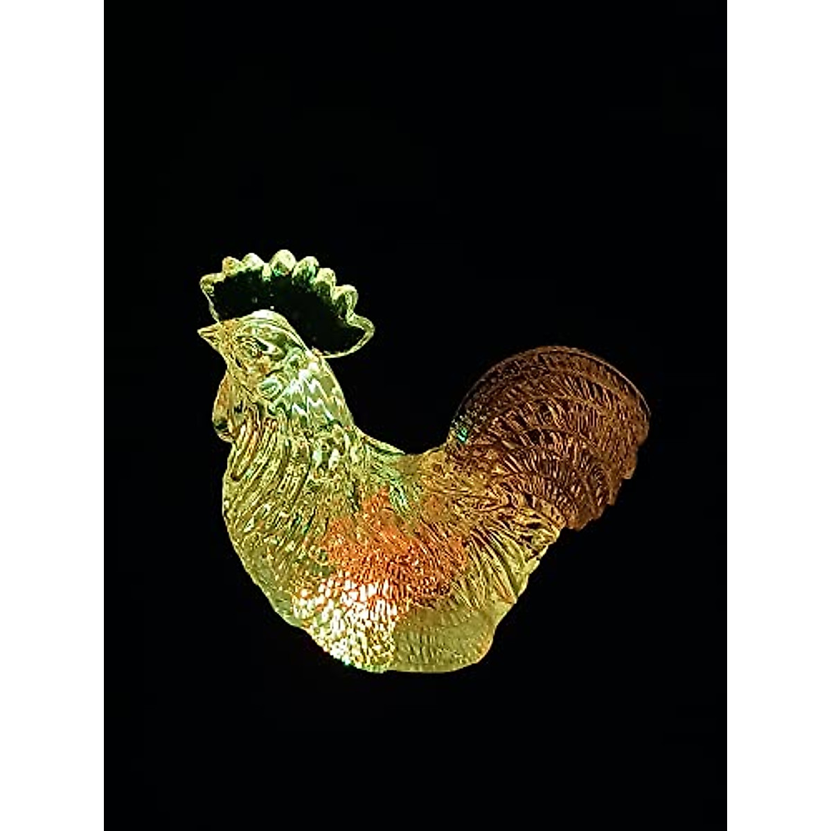 Starry Illuminate 1 PCS Solar Color Changing Rooster Style Garden Stake Light, Clear
